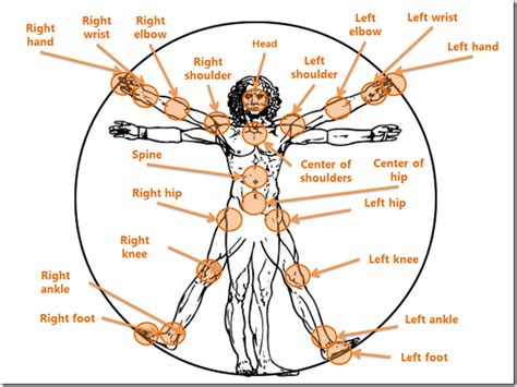 6 Skeleton Joints Tracked By The Kinect Sensor Source [192