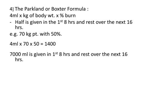 Fluid Calculation For Burn Ppt