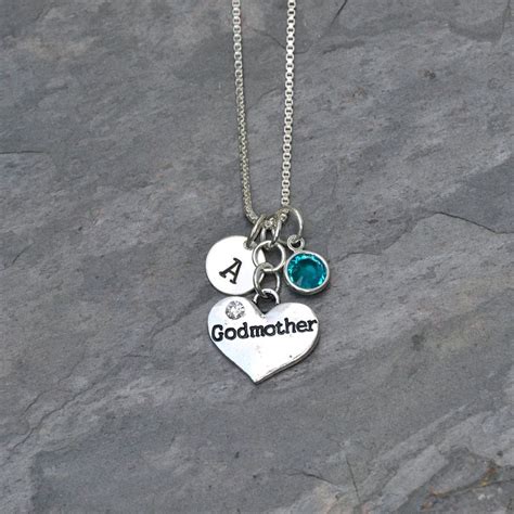 Personalized Godmother Necklace Sterling Silver Chain Custom