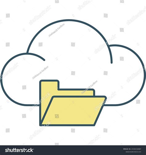 Cloud Folder Icon Vector File Storage Stock Vector Royalty Free Shutterstock
