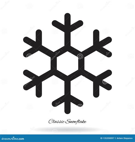 Simple Classic Snowflake Icon Collection Isolated On White Stock Vector