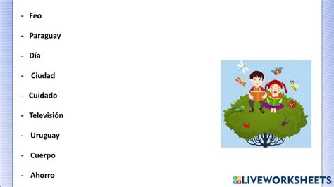La Sílaba Interactive Worksheet For Tercero Live Worksheets