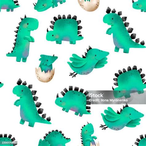 아기 소년을 위한 공룡 완벽 한 배경 녹색 파충류 만화 괴물 쥬라기 도마뱀 손으로 그린 끝없는 패턴입니다 신생아 디자인 프린트 랩 섬유 Nersery 아기 방 0명에 대한