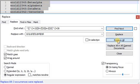 notepad convert first lowercase to uppercase and uppercase to
