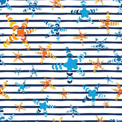 Premium Vector Sea Seamless Repeat Pattern With Seashells On Dark