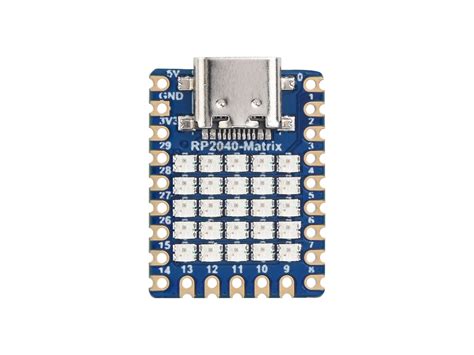 微雪rp2040 matrix迷你开发板 板载5×5 rgb led矩阵 树莓派微控制器开发板 基于官方rp2040双核处理器