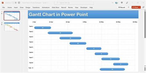 The Gant Chart In Powerpoint Is Shown With An Arrow Pointing Up To It