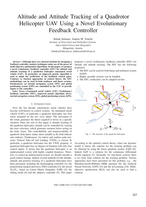 Pdf Altitude And Attitude Tracking Of A Quadrotor Helicopter Uav Using A Novel Evolutionary
