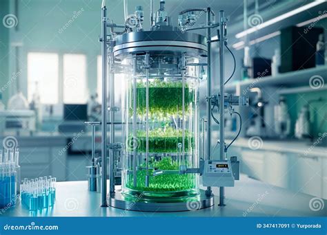 Innovative Bioreactor In A Modern Laboratory For Cultivating Algae Generative Ai Stock