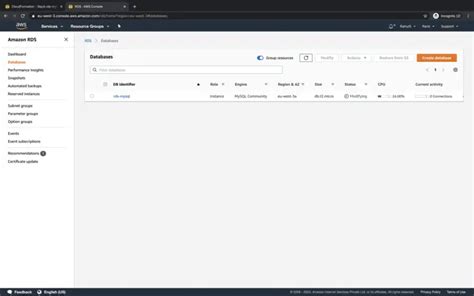 use cloudformation to create an rds mysql instance on aws