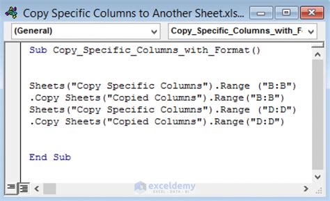Macro To Copy Specific Columns From One Worksheet To Another In Excel