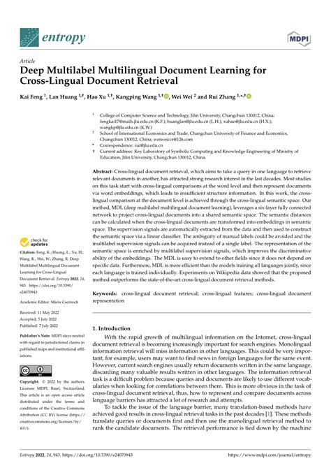 Pdf Deep Multilabel Multilingual Document Learning For Cross Lingual Document Retrieval