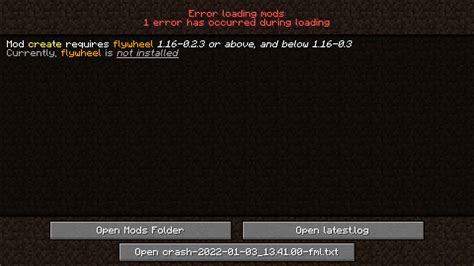 Error Message Prevents Me From Loading Forge 1 16 5 Issue 2557