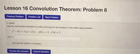 Solved Lesson 16 Convolution Theorem Problem 5 Previous