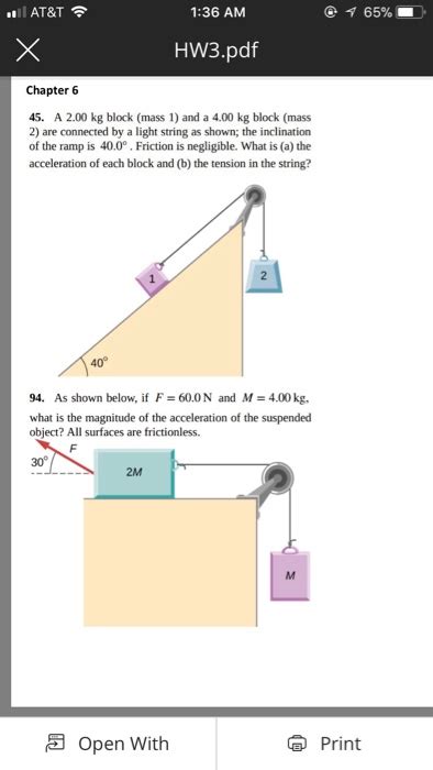 solved il atandt令 1 36 am hw3 pdf chapter 6 45 a 2 00 kg