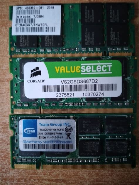 Оперативная память для ноутбука Ddr2 Sodimm 2gb 53 лей