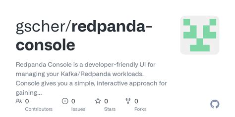 Github Gscherredpanda Console Redpanda Console Is A Developer