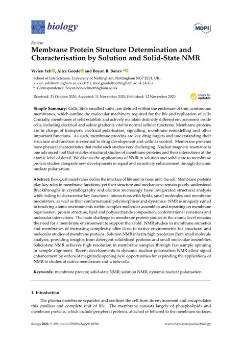 Membrane Protein Structure Determination And Characterisation By