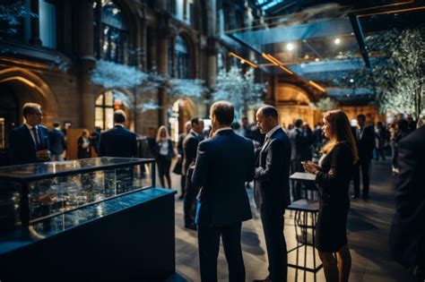 Premium Ai Image Corporate Event With Employees Networking Generative Ai