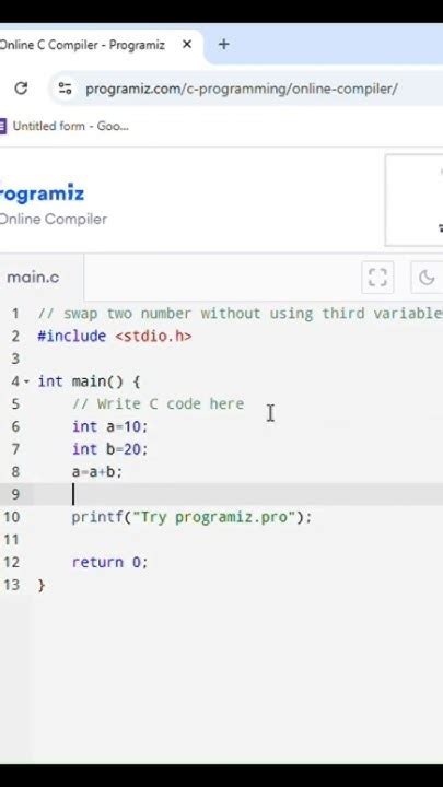 Swap Two Numbers Without Third Variable 🤖🧑‍💻 Firstshortvideo Programming Viralvideo Viral