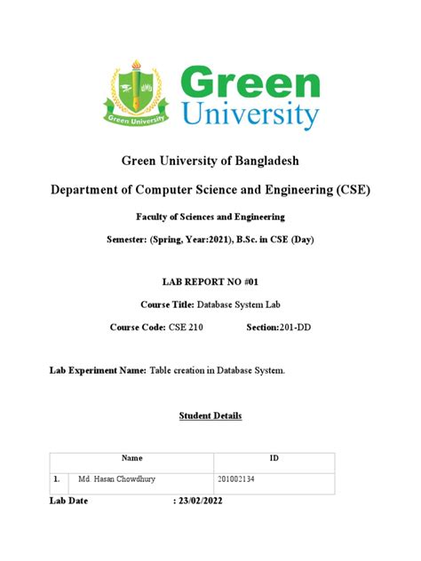 Id 201002134 Database System Lab Report Pdf Data Management Software Information