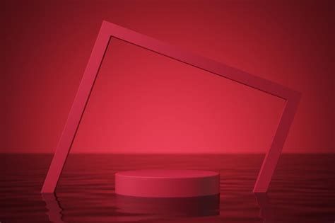 추상 3d 포디움 제품 디스플레이 프레젠테이션을 위한 최소한의 장면 3d 렌더링 일러스트 프리미엄 사진