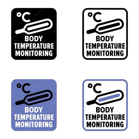 Premium Vector Body Temperature Monitoring Device And Technology Information Sign