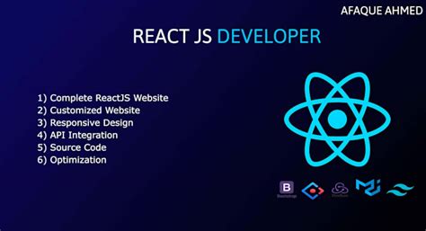 Be Your React Js Developer By Afaque Ahmed Fiverr