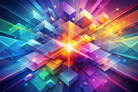Vibrant Explosion Of Colorful Geometric Shapes And Light Stock Illustration Illustration Of