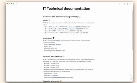 documentation sample template template samples