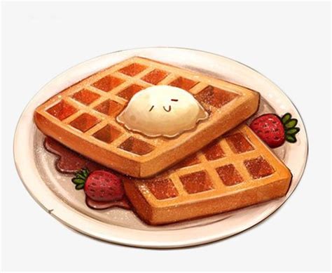 Delicious Waffles With Strawberries