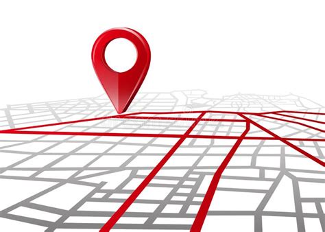 red gps pointer on map location stock vector illustration of home