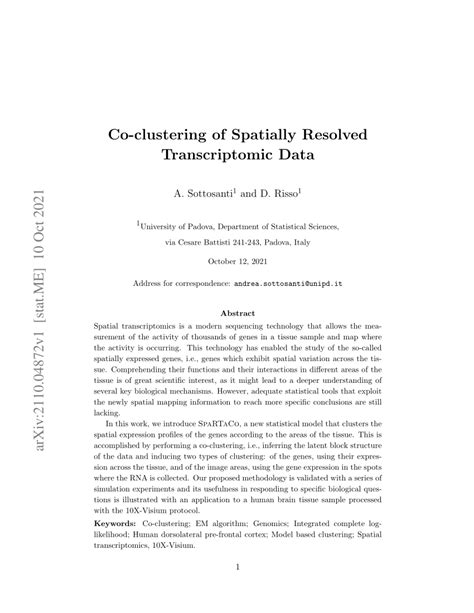 pdf co clustering of spatially resolved transcriptomic data