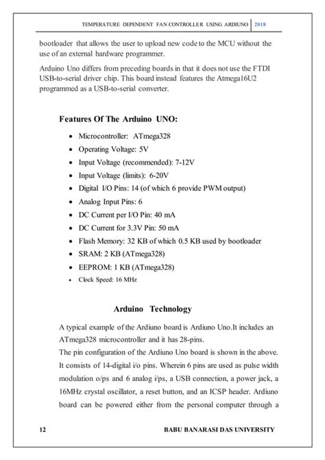 Temperature Dependent Fan Controller Using Ardiuno Pdf