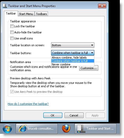 CUSTOMIZE WINDOWS 7 TASKBAR EXPAND BUTTONS Bruceb Consulting