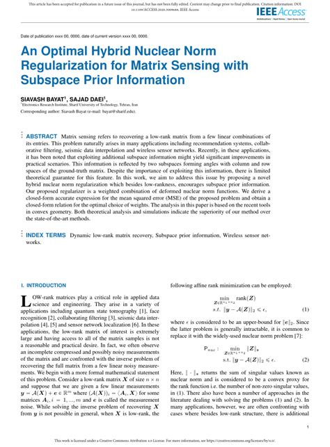 Pdf An Optimal Hybrid Nuclear Norm Regularization For Matrix Sensing