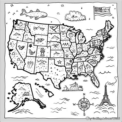 Coloring Sheet Usa Map