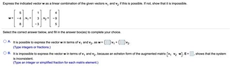Answered Express The Indicated Vector W As A Bartleby