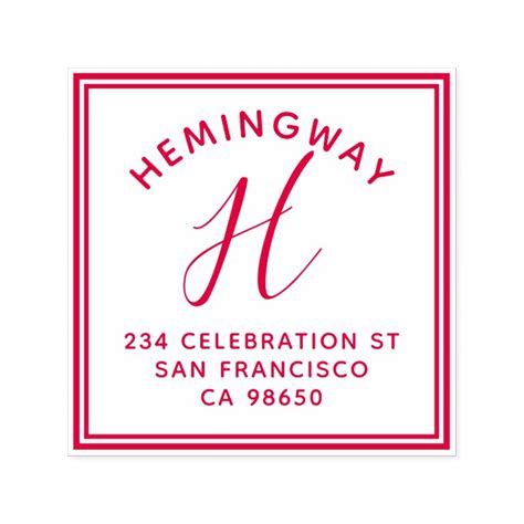 create your own monogram script return address self inking stamp