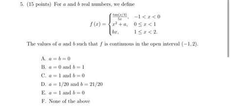 solved 5 15 points for a and b real numbers we define