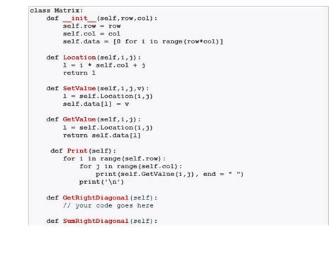 Solved Python Program Create A Class Matrix And Write
