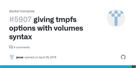 giving tmpfs options with volumes syntax · issue 5907 · docker compose