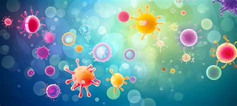 Bacterial And Viral Microcosm Science Of Microbiology And Disease Generative Ai Stock