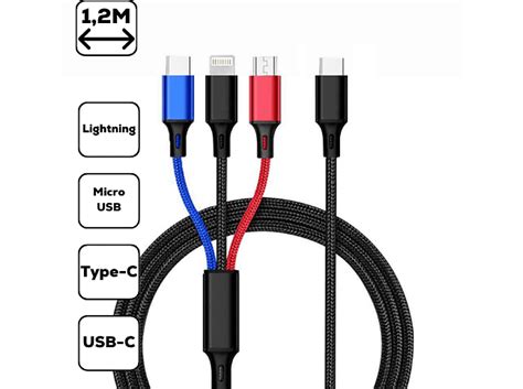 Cellect 3 In 1 Töltőkábel Micro Usb Type C Lightning 1 2 M Mdcu