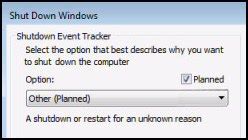 Windows Server Disable Shutdown Event Tracker