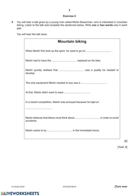 Cambridge Igcse Listening Practice Online Exercise For Live Worksheets