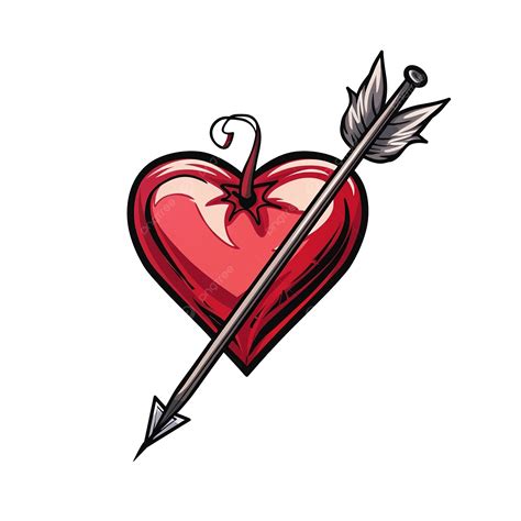 Emoticon De Corazón Con Flecha A Través De él