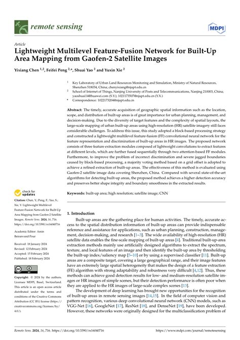 pdf lightweight multilevel feature fusion network for built up area