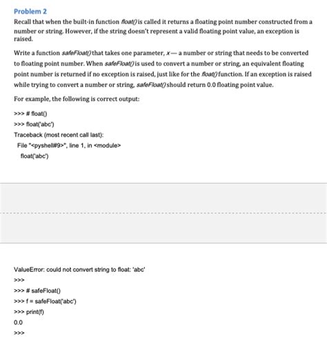 Solved Problem 1 Recall That When The Built In Function