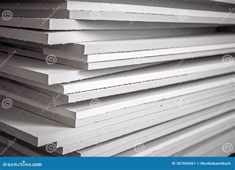 Close Up Of Stack Of White Extruded Polystyrene Sheets Insulative Material For Buildings Stored